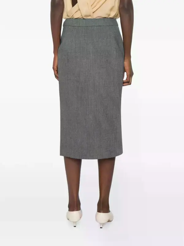 Ermanno Scervino Herringbone-pattern Wrap Midi Skirt
