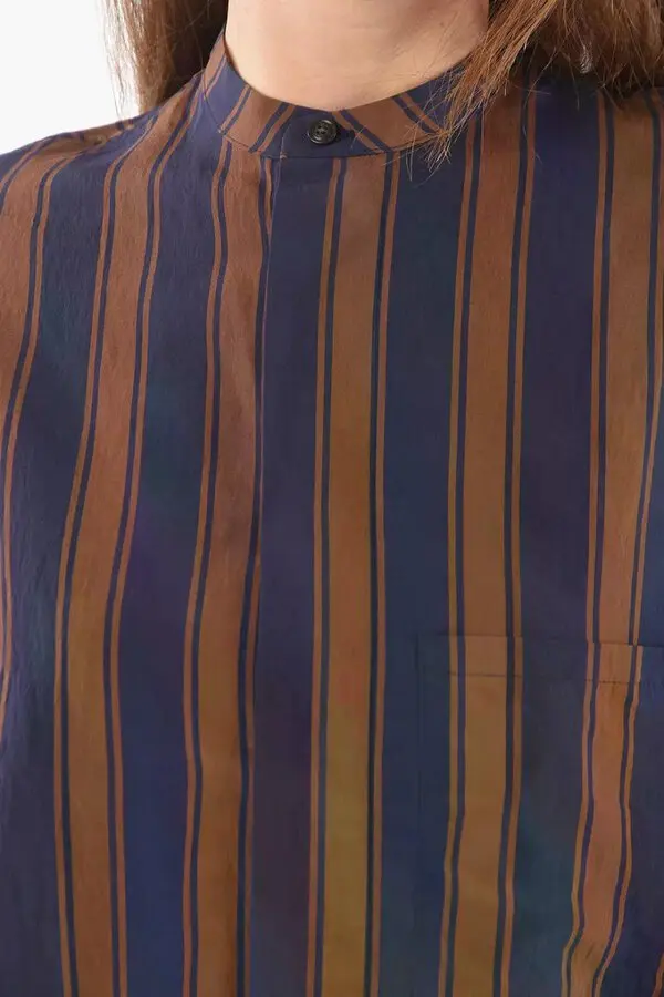 Woolrich Scully Collarless Striped Shirt