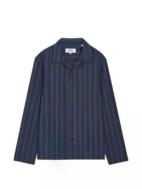 WAX LONDON Vertical-stripe Long-sleeve Shirt - Blue