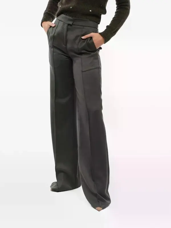 SA SU PHI Concealed-front-fastening Trousers - Green