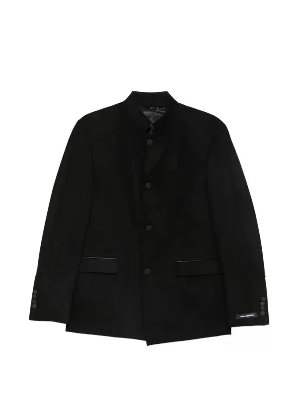Karl Lagerfeld Mandarin-collar Single-breasted Jacket - Black