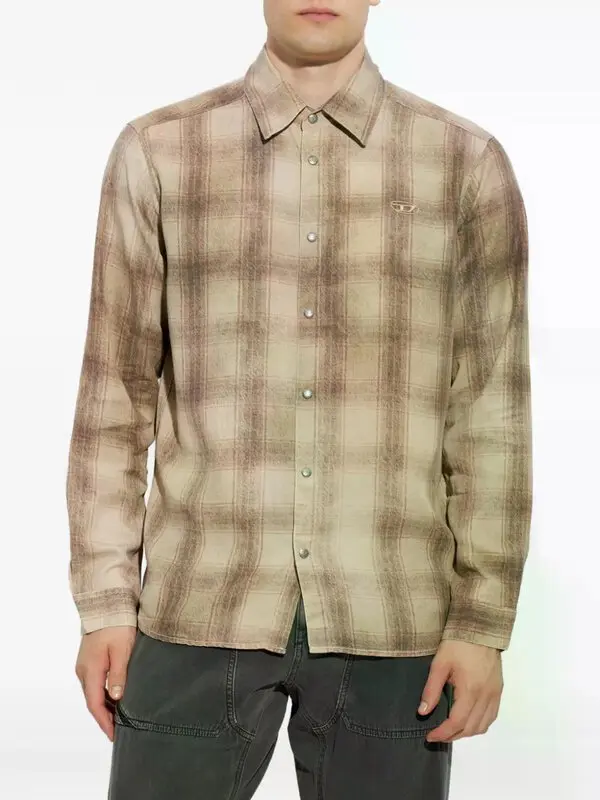 DIESEL® Check-print Logo-embroidered Shirt