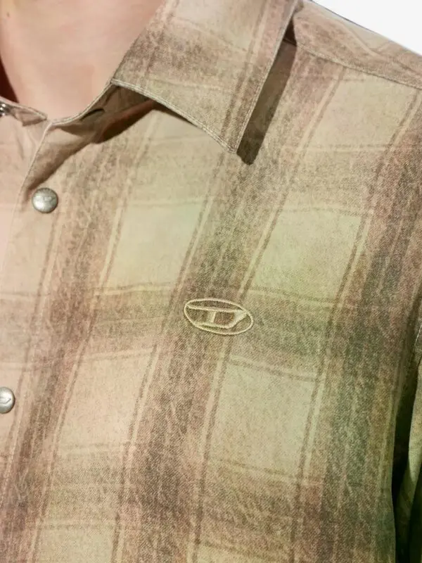 DIESEL® Check-print Logo-embroidered Shirt