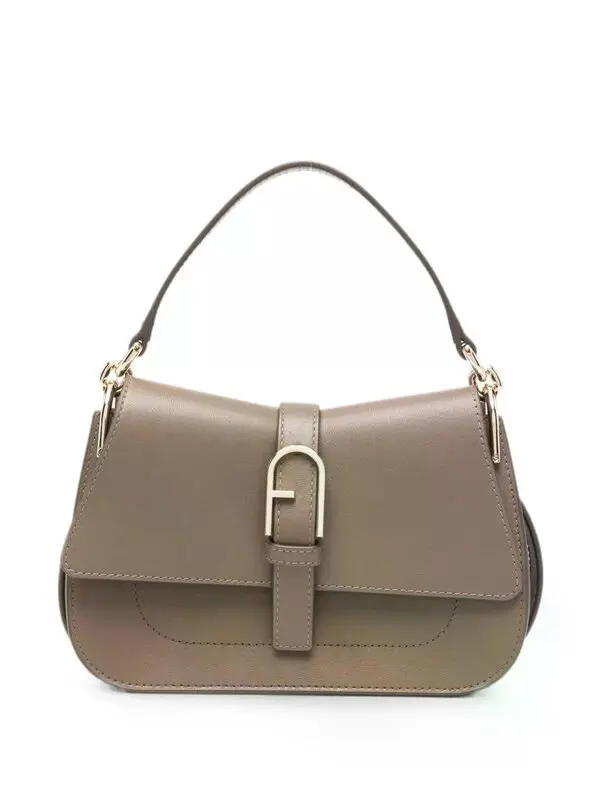 Furla Arch-logo Leather Shoulder Bag - Brown