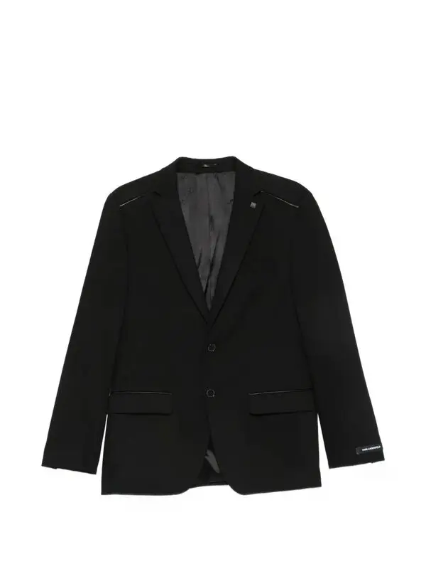 Karl Lagerfeld Tale Contrast-trim Single-breasted Blazer - Black