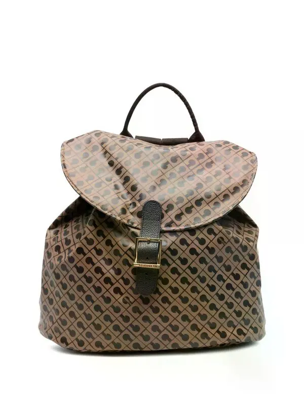 GHERARDINI Monogram-print Buckle-fastening Backpack - Brown