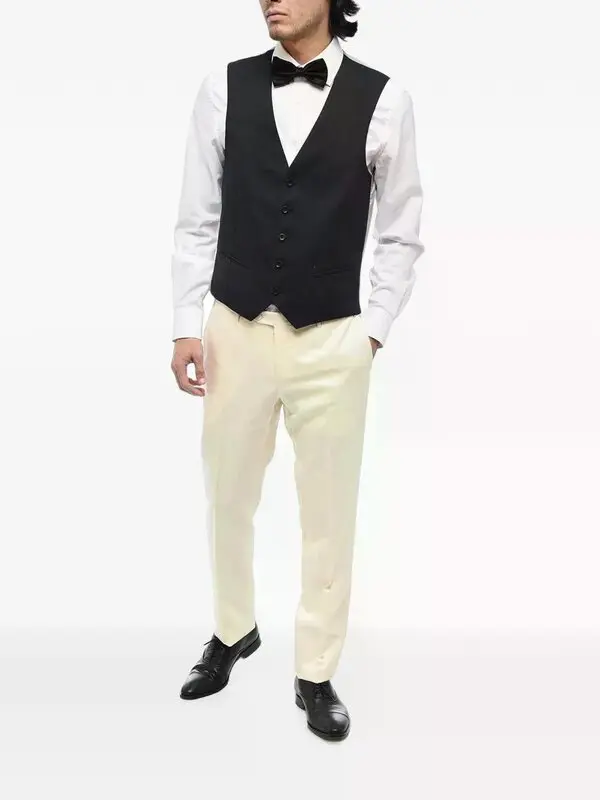 TONELLO V-neck Single-breasted Waistcoat - Black