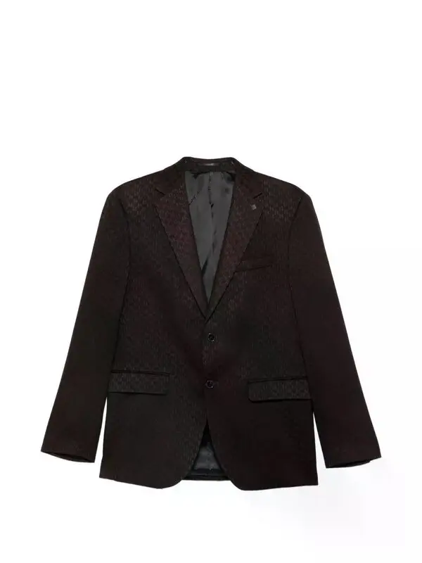 Karl Lagerfeld Monogram-pattern Notched-lapel Blazer - Brown