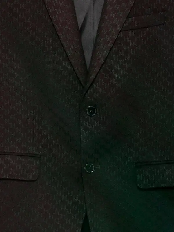 Karl Lagerfeld Monogram-pattern Notched-lapel Blazer