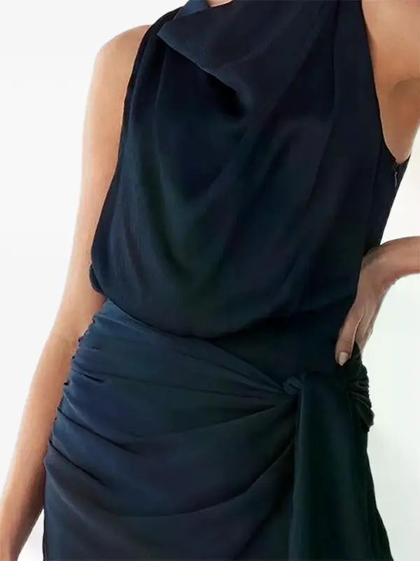 BWLDR Sleeveless Draped Mini Dress - Blue