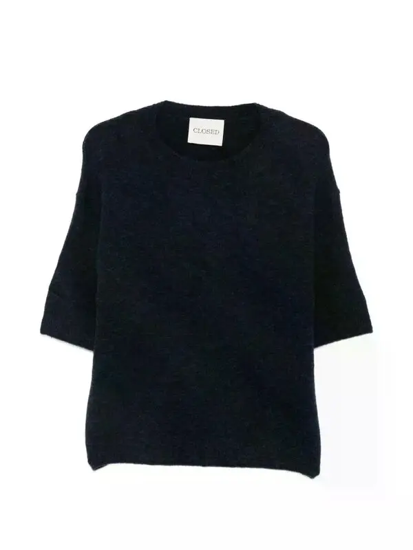Closed Short-sleeve Crew-neck Sweater - Blue
