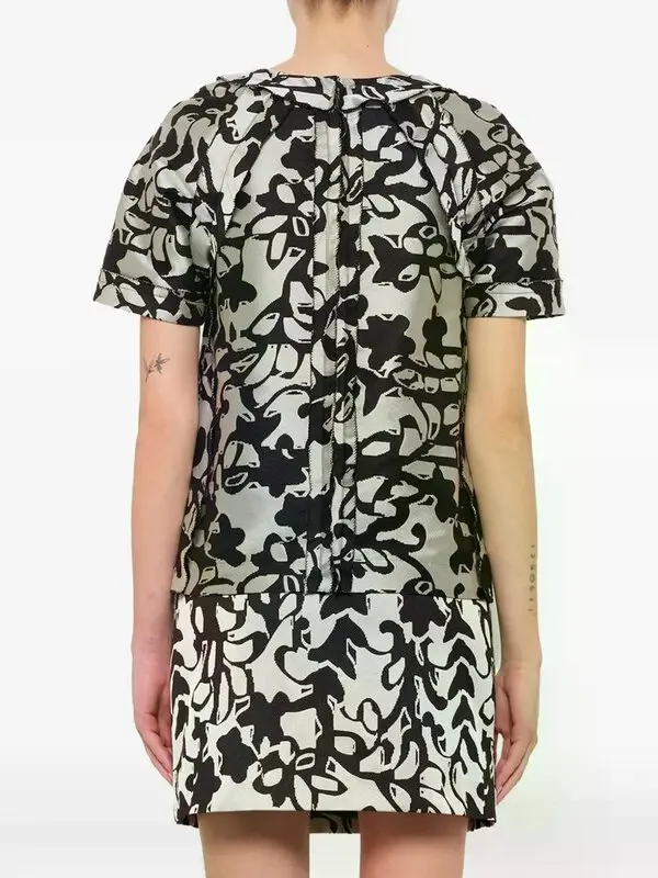 LANVIN Abstract-print Short-sleeve Top