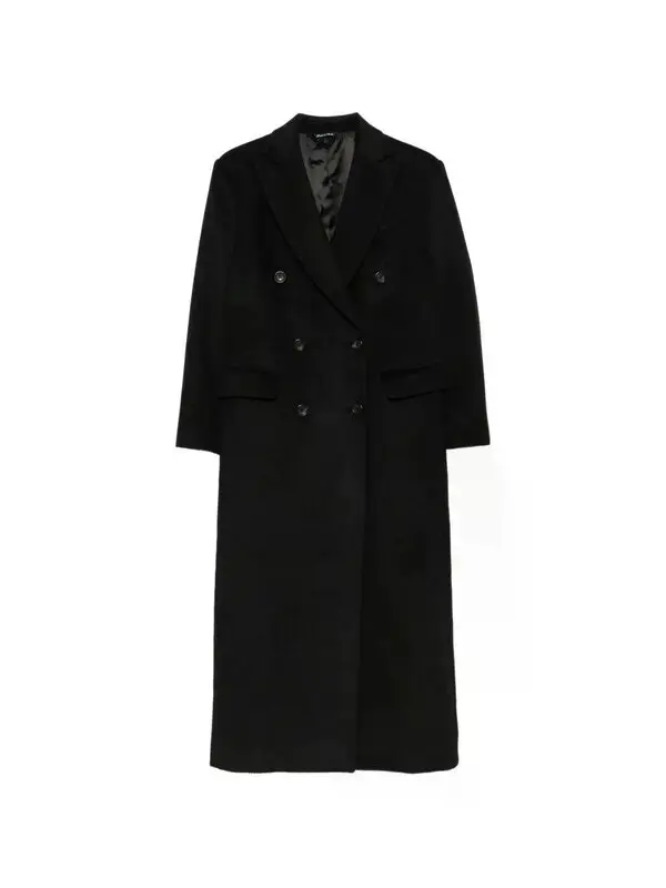 ERALDO Double-breasted Peaked-lapels Coat - Black