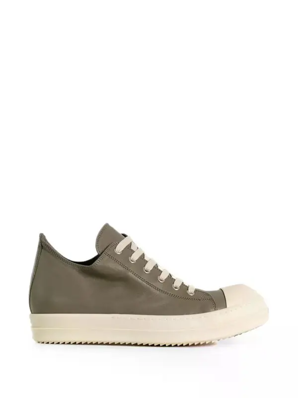 Rick Owens Leather Lace-up Sneakers - Green
