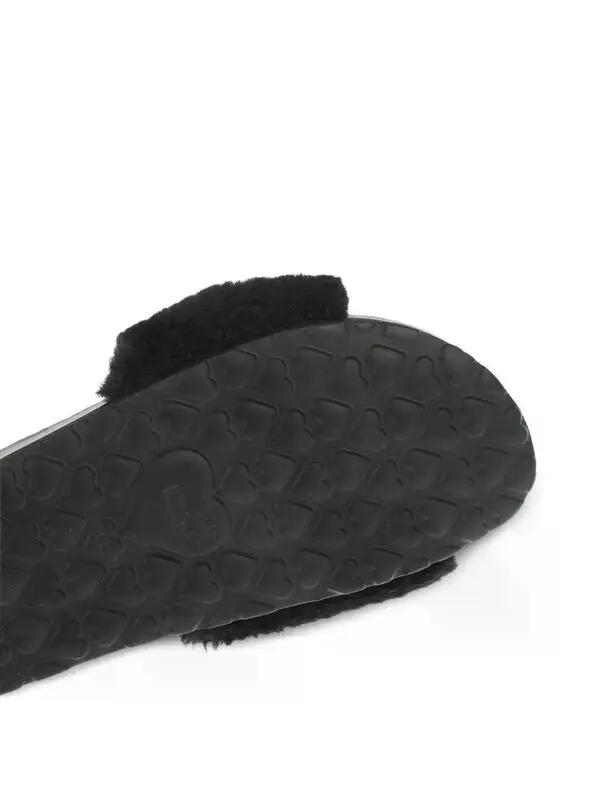 Moschino Rhinestone Heart-patch Slides