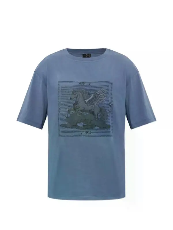 Etro Pegasus-print T-shirt - Blue
