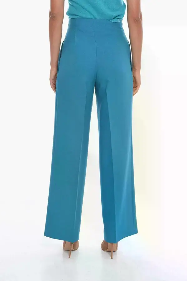 SUPER BLOND Buckle-fastening Pleated Trousers
