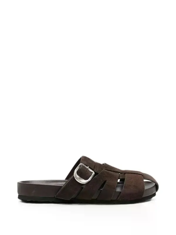SERGIO MORETTI FIRENZE Buckle-fastening Caged Sandals - Brown