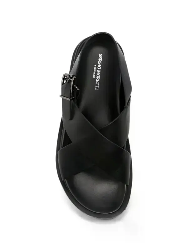 SERGIO MORETTI FIRENZE Crossover-strap Buckle-fastening Sandals