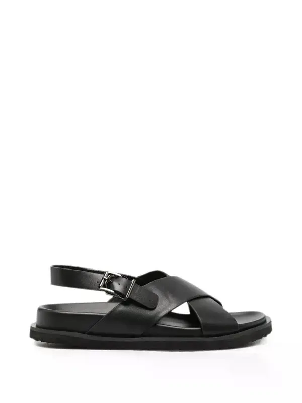 SERGIO MORETTI FIRENZE Crossover-strap Buckle-fastening Sandals - Black