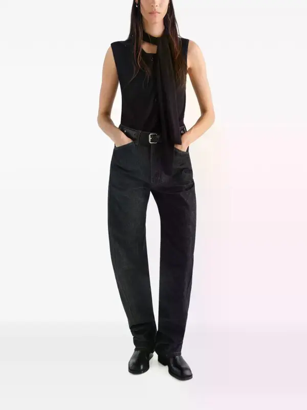 LEMAIRE Asymmetrical Cardigan In Merino Wool Blend - Black