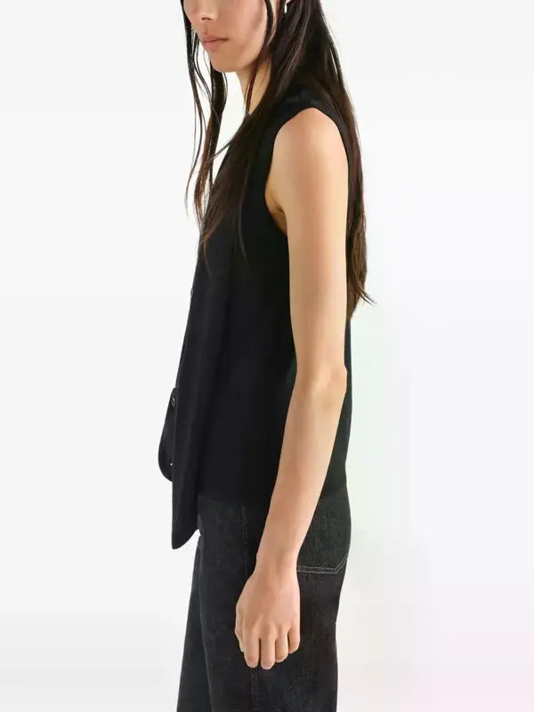 LEMAIRE Asymmetrical Merino Wool Blend Cardigan - Black