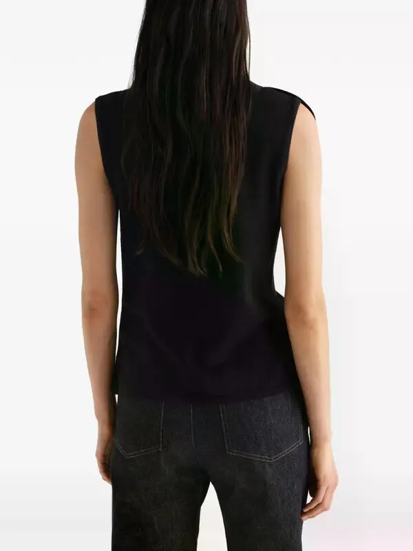 LEMAIRE Asymmetrical Merino Wool Blend Cardigan - Black