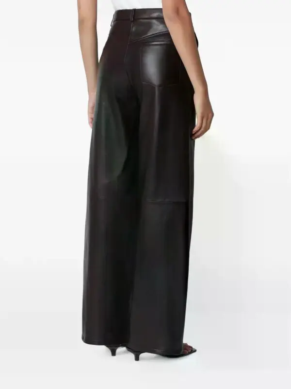 Nour Hammour Coda Wide-leg Leather Trousers
