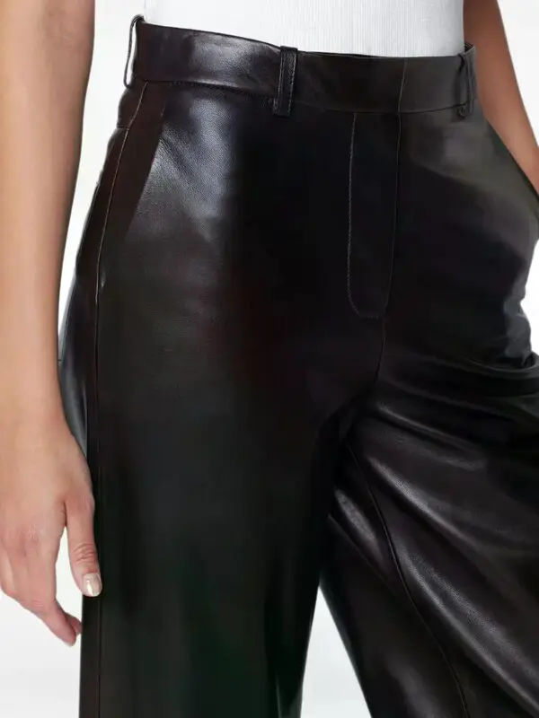 Nour Hammour Coda Wide-leg Leather Trousers