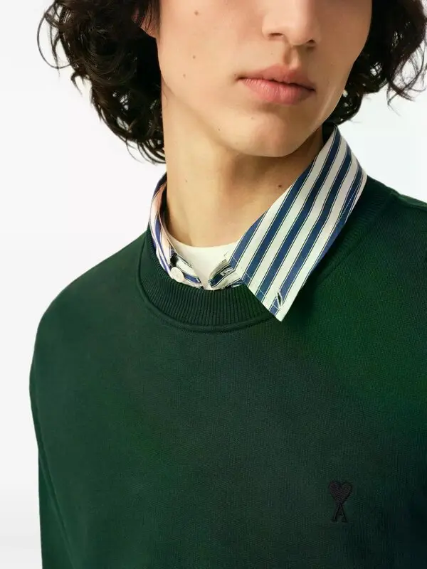 AMI Paris Cotton Sweatshirt With De Coeur