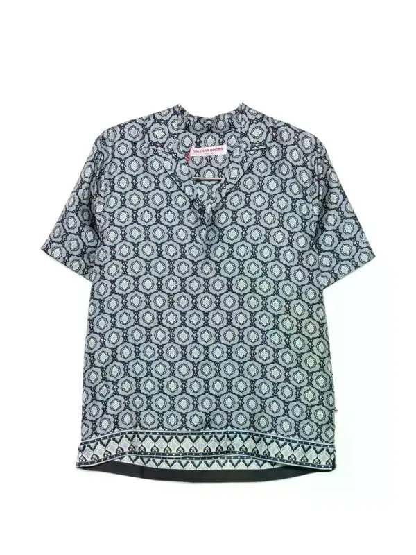 Orlebar Brown Geometric-print Camp-collar Shirt - Blue