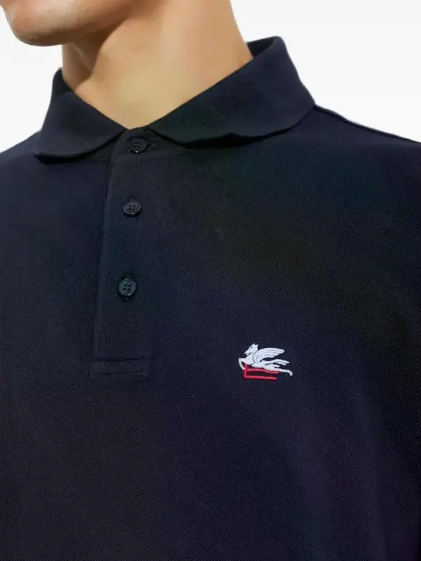 Etro Logo-embroidered Polo Shirt - Blue