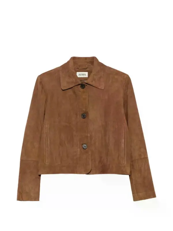 ARMA Suede Button-front Jacket - Brown