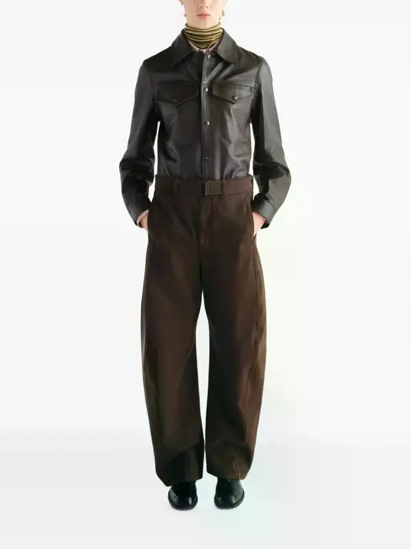 LEMAIRE Twisted Belted Pants In Dyed Heavy Broken Twill