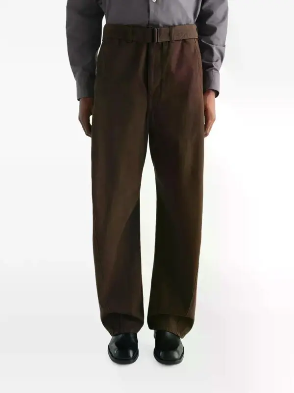 LEMAIRE Twisted Belted Pants In Dyed Heavy Broken Twill