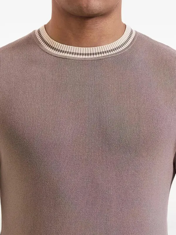 MAUVAIS Stripe-trim Ribbed T-shirt