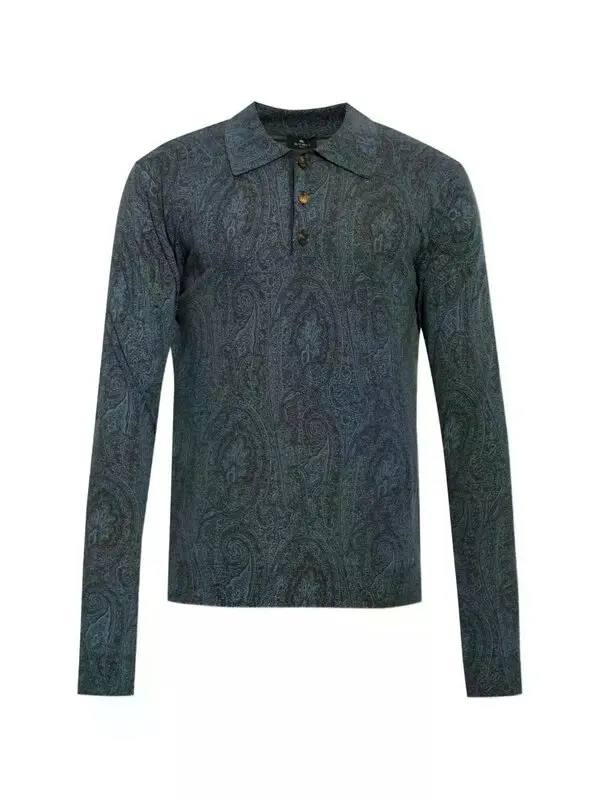 Etro Paisley-print Polo Shirt - Blue