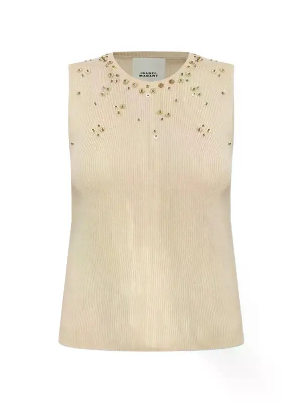 Isabel Marant Étoile Apoline Sequin-embellished Top - Neutrals