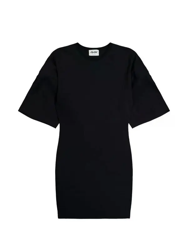 AWGE Shoulder-pad Logo-print Mini Dress - Black