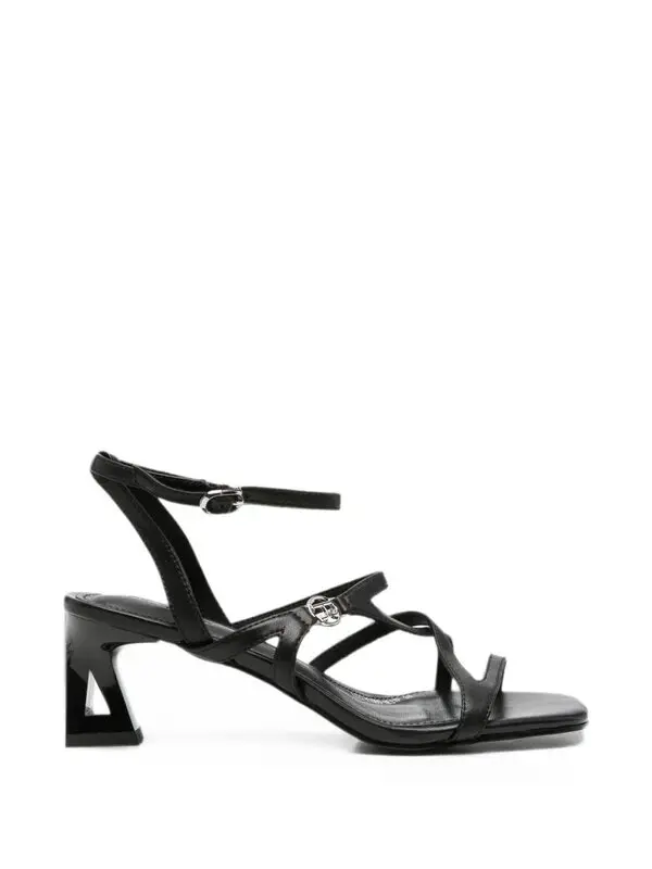 SERGIO MORETTI FIRENZE Strappy Cutout-heel Sandals - Black