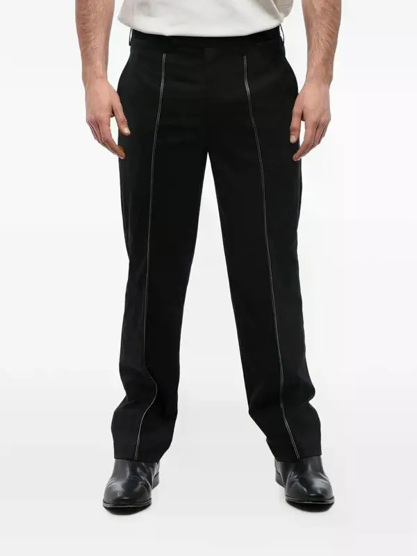 Neil Barrett Contrast-stitch Slim-fit Trousers - Black