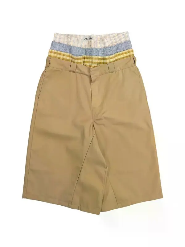 AWGE Stacked-waistband Bermuda Shorts - Neutrals