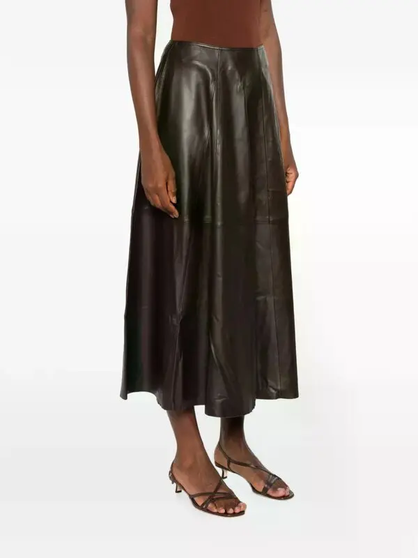 ARMA Paneled Leather Midi Skirt