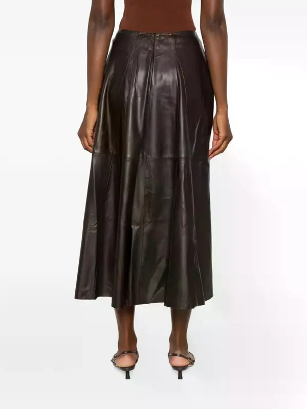 ARMA Paneled Leather Midi Skirt