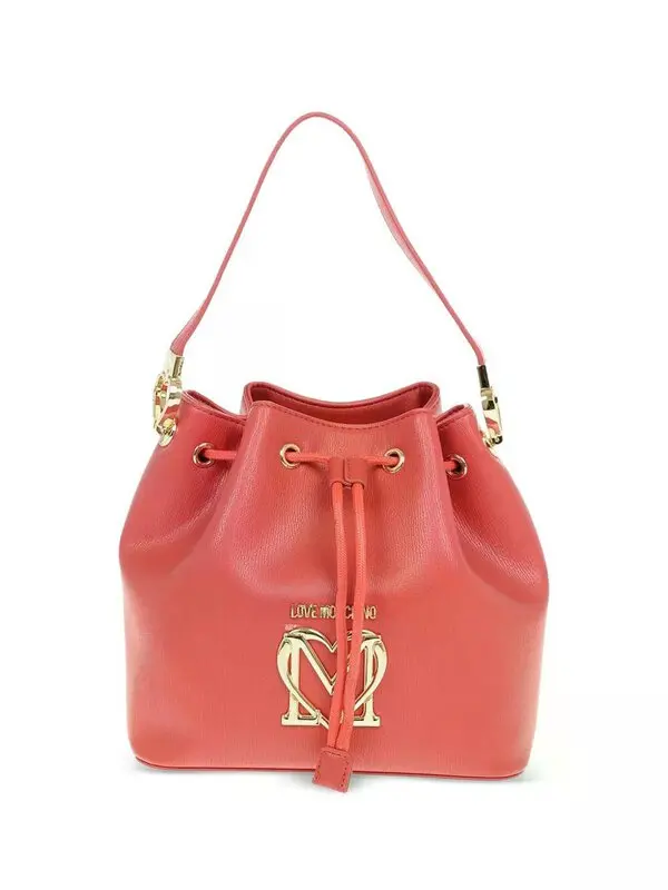 Moschino Logo-plaque Bucket Bag - Red