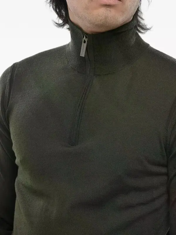 PAOLO PECORA Half-zip Elbow-patchs Polo Shirt