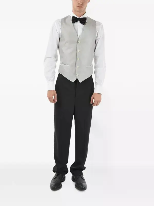 Corneliani Micro-pattern Martingale Waistcoat - Silver
