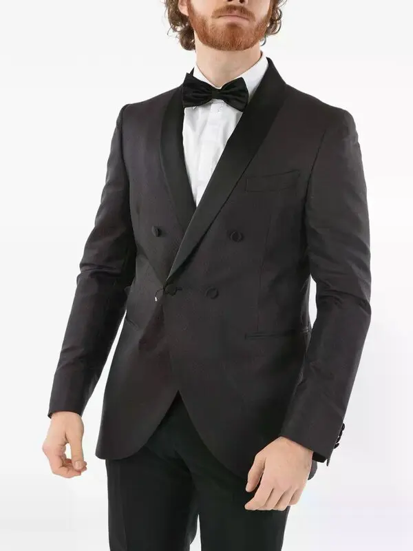 Corneliani Double-breasted Shawl-collar Blazer - Black