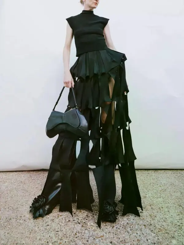 A.W.A.K.E. Mode Knitted High Neck Sleeveless Top