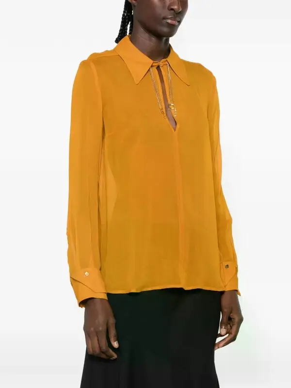 Elisabetta Franchi Charm-embellished Cut-out Blouse